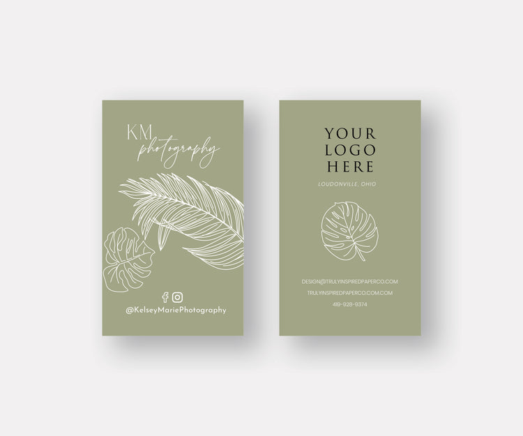 Palm Sketch Business Cards – Truly Inspired Paper Co.
