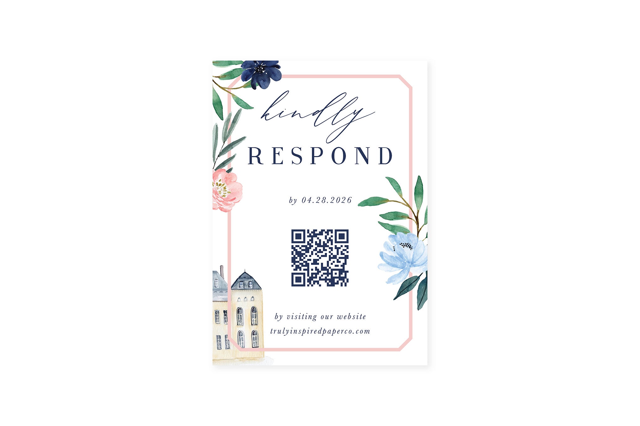 Soft Coral Crest RSVP – Truly Inspired Paper Co.